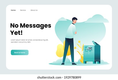 Modern Flat Design Illustration No Messages Stock Vector (Royalty Free ...
