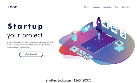 Modern Flat Design Isometric Concept Startup Stock Vector (Royalty Free) 1165420375 | Shutterstock