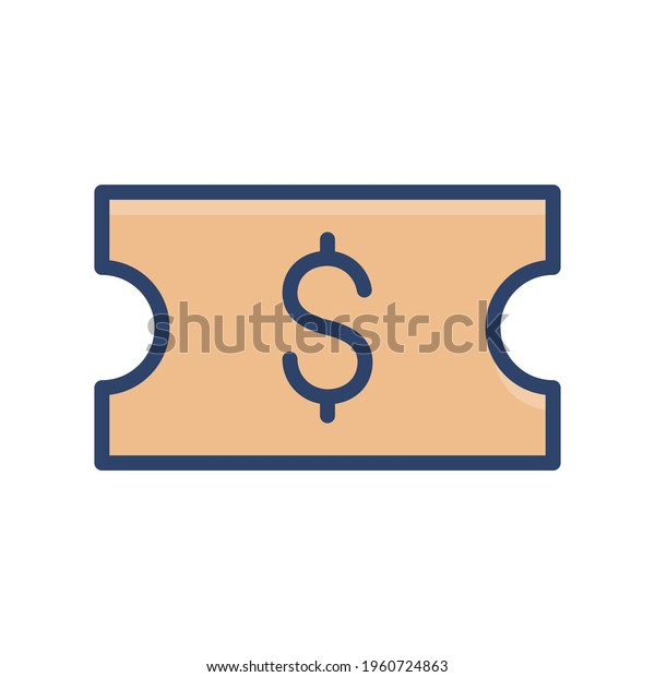 Modern Flat Dollar Bill Illustration Icon Stock Vector (Royalty Free ...