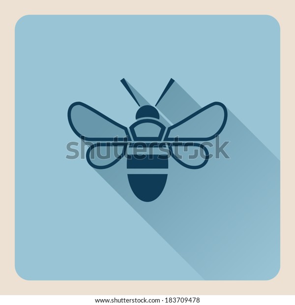 Modern Flat Honey Bee Icon Vector Stock Vector (Royalty Free) 183709478