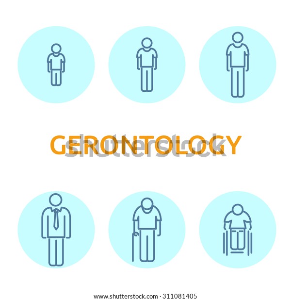 Modern Flat Icons Vector Collection Gerontology Stock Vector (Royalty ...