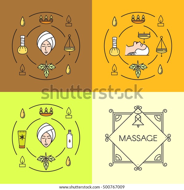 Modern Flat Style Massage Circle Conceptual Stock Vector (Royalty Free ...