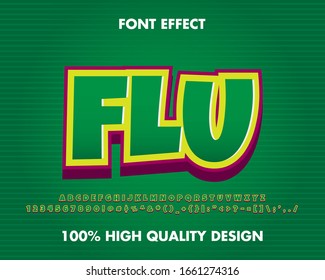 Modern Flu Cartoon Text Effect Font Stock Vector (Royalty Free ...