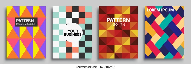 Set 4 Simple Geometric Modern Template Stock Vector (Royalty Free ...