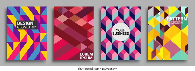 Modern Geometric Abstract Background Covers Set Stock Vector (Royalty ...
