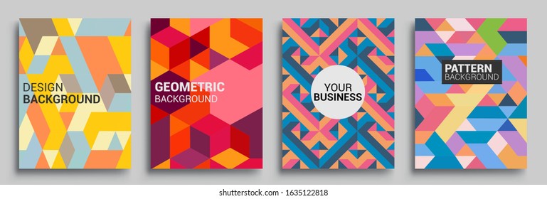 Modern Geometric Abstract Background Covers Set Stock Vector (Royalty ...