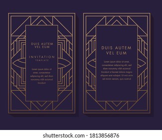 Blue Gold Invitation Design Stock Vector (Royalty Free) 1736887313