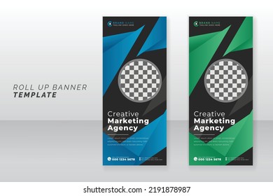 Modern Geometric Overlapping Shapes Advertisement Display Stock Vector ...