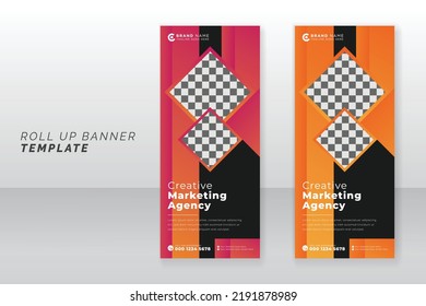Modern Geometric Overlapping Shapes Advertisement Display Stock Vector ...