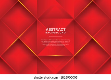 Modern Geometric Red Background Template Stock Vector (Royalty Free ...