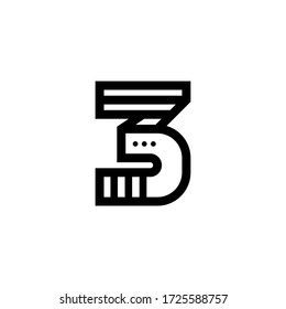 Modern Geometric Vector Logo Number 3 Stock Vector (Royalty Free ...