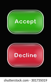 Modern Glass Buttons Accept Decline Rectangular Stock Vector (Royalty ...
