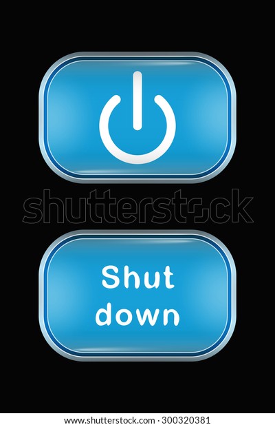 Modern Glass Buttons Shut Down Rectangular Stock Vector (Royalty Free ...