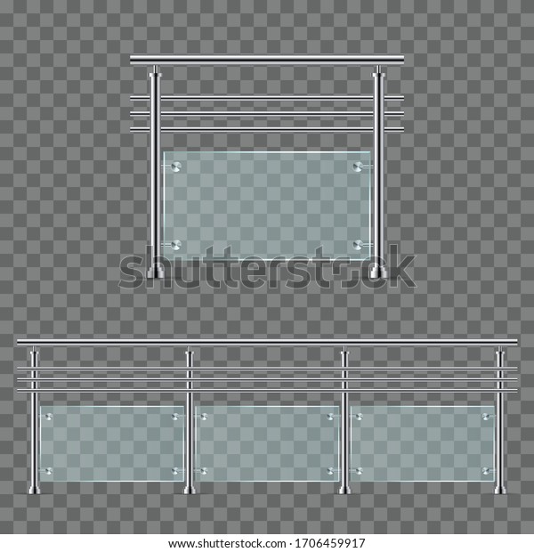 Modern Glass Railing Vector Illustration Isolated Stock Vector (Royalty ...