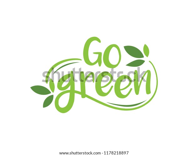 Modern Go Green Environment Label Logo Stock Vector (Royalty Free ...