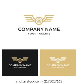 Modern Gold Wing Logo Design Stock Vector (Royalty Free) 2175017165 ...