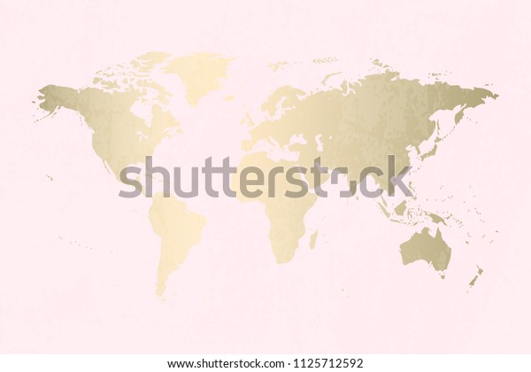 Modern Gold World Map Design On Stock Vector (Royalty Free) 1125712592 ...