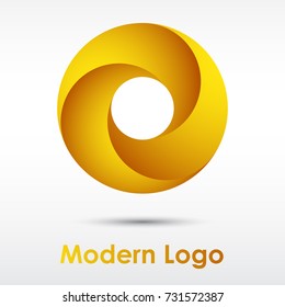 Modern Golden Yellow Infinity Loop Logo Stock Vector (Royalty Free ...
