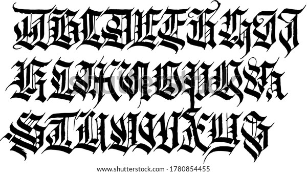 Modern Gothic Capital Letters Full Alphabet Stock Vector (Royalty Free ...