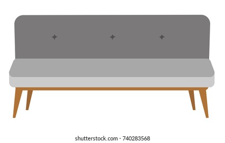 Modern Gray Settee Vector Cartoon Illustration Stok Vektör (Telifsiz ...
