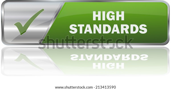 Modern Green High Standards Label Sign Stock Vector (Royalty Free ...