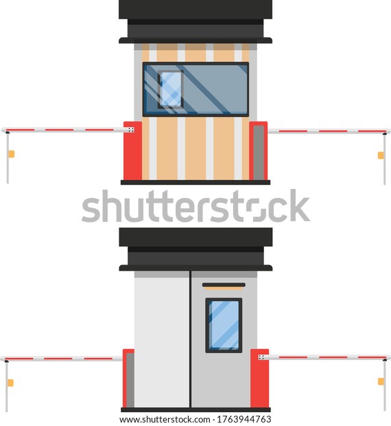 Modern Guard House Flat Design Vector Stock Vector (Royalty Free ...