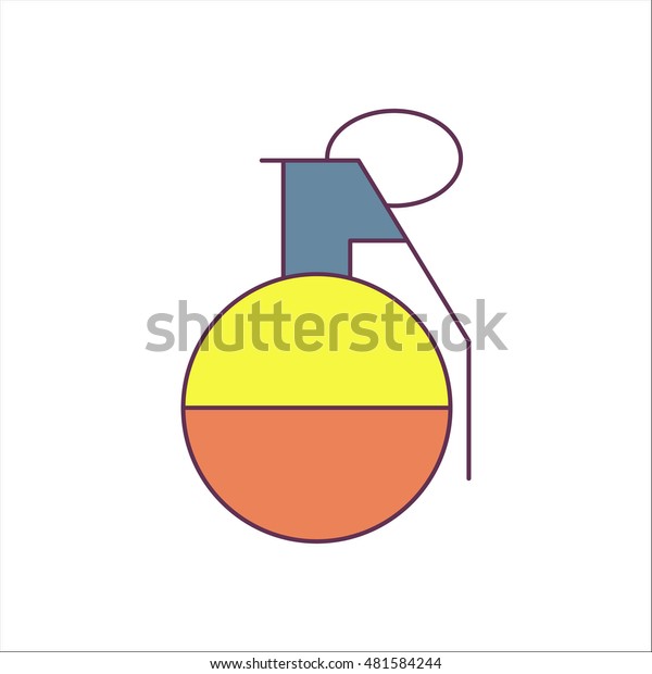 Modern Hand Grenade Symbol Sign Flat Stock Vector (Royalty Free ...