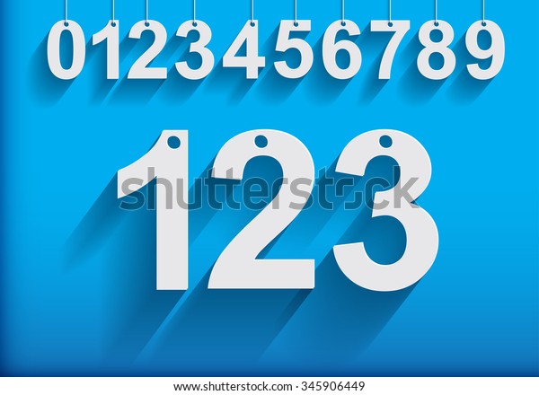Modern Hanging Numbers Long Shadows Vector Stock Vector (Royalty Free ...