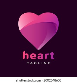 Modern Heart Logo Design Gradient Pink Stock Vector (Royalty Free ...