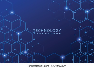 Modern Hexagon Technology Background Template Stock Vector (Royalty ...