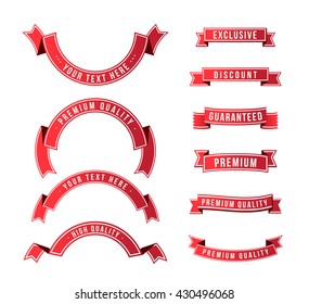 Modern High Quality Ribbons On White Stock Vector (Royalty Free ...
