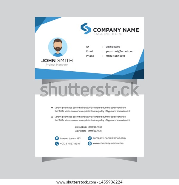 Modern Horizontal Id Card Design Template Stock Vector (Royalty Free ...