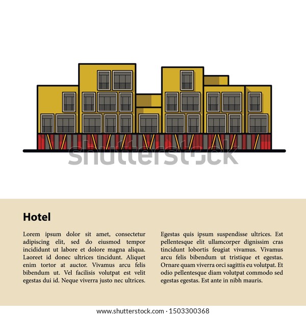 Modern Hotel Front View Template Your Stock Vector (Royalty Free ...