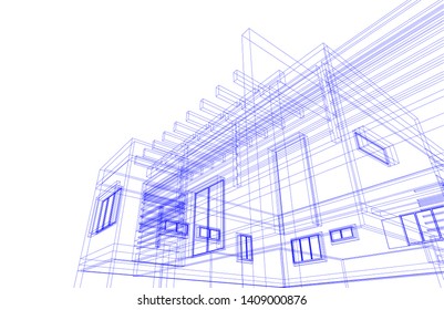 Architecture Building Construction Urban 3d Illustration Stock Vector ...