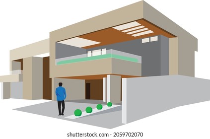 Modern House Flat Vector Illustration Stock Vector (Royalty Free ...