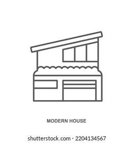 Modern House Vector Line Icon Mansion Stock Vector (Royalty Free ...