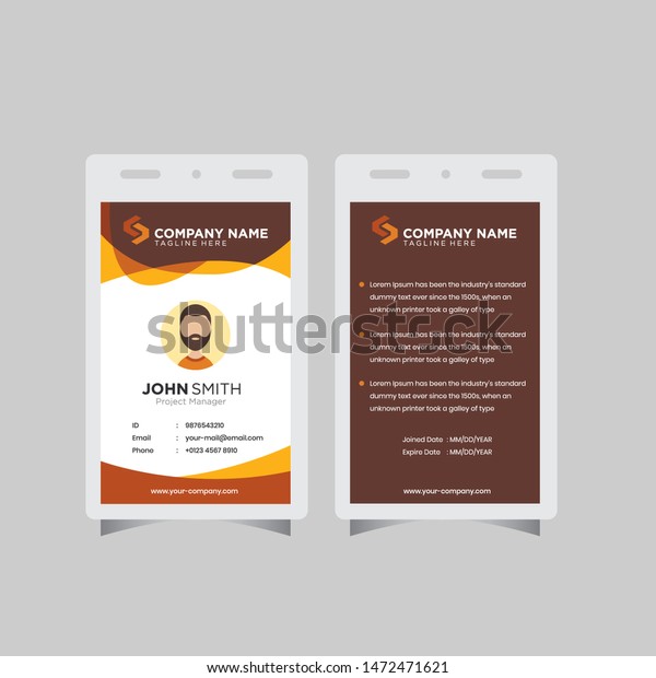 Modern Id Card Design Template Simple Stock Vector (Royalty Free ...