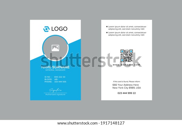 Plantilla moderna de tarjeta de identificación con un lugar fotográfico ...