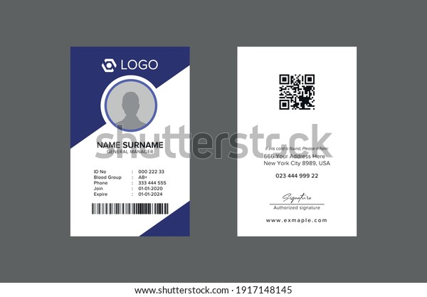 Modern Id Card Template Author Photo Stock Vector (Royalty Free ...