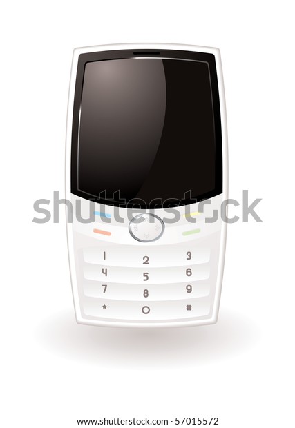 Modern Illustrated Mobile Cell Phone Shadow Stock Vector (Royalty Free ...