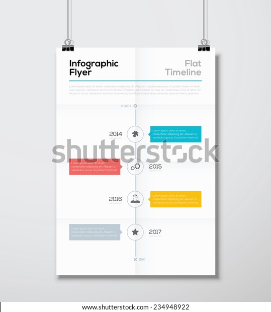 Modern Infographic Flyer Timeline Template Vector Stock Vector (Royalty ...
