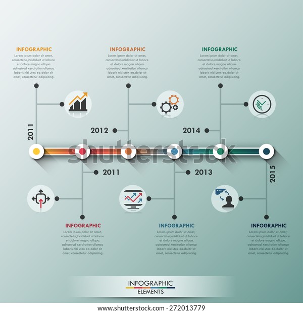 Modern Infographic Timeline White Circles Lines Stock Vector (Royalty ...