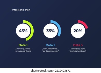 Modern Infographic Vector Template Statistics Graphs Stock Vector ...