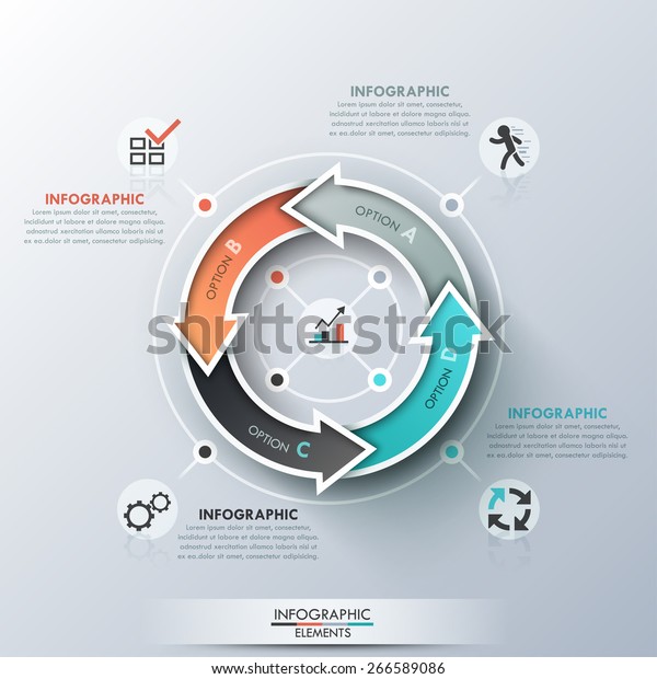 Modern Infographics Cycle Template 4 Realistic Stock Vector (Royalty ...