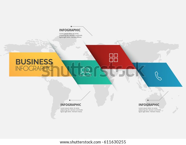 Modern Infographics Multi Color Box Template: เวกเตอร์สต็อก (ปลอดค่า ...