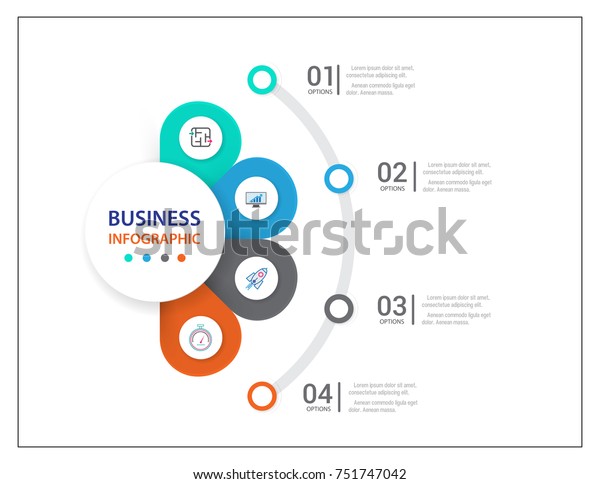 Modern infographics process with connected , icons and text for 4 steps ...