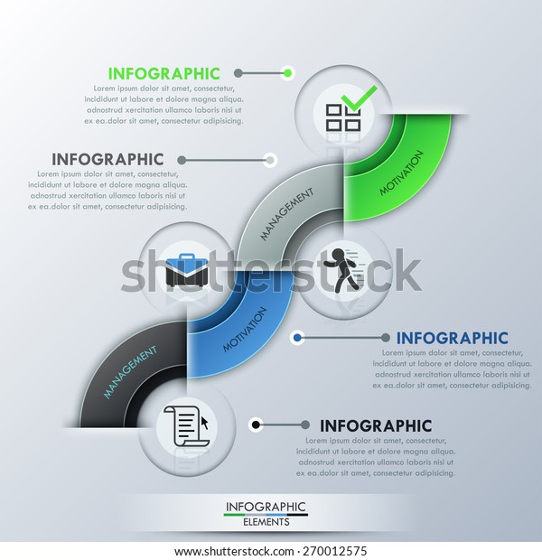Modern Infographics Process Template 4 Part Stock Vector (Royalty Free ...