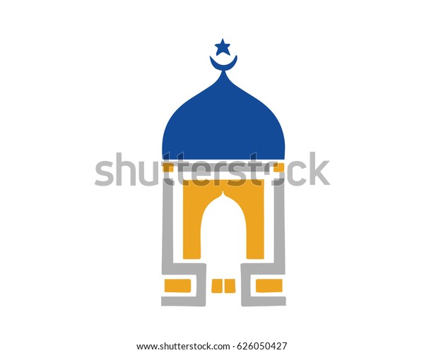 Modern Islamic Mosque Logo Blue Clean Stock Vector (Royalty Free ...