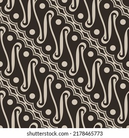 Modern Javanese Batik Monochromatic Minimalist Batik Stock Vector ...