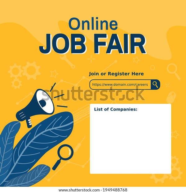 Modern Job Fair Square Web Banner Stock Vector (Royalty Free) 1949488768